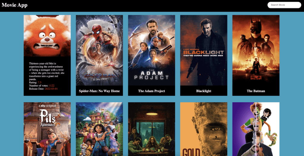 Build a Movie App with Pagination using Javascript, HTML/CSS (Full code ...
